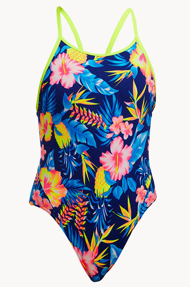 Funkita - Girls In Bloom Diamond Back One Piece - Navy/Multi