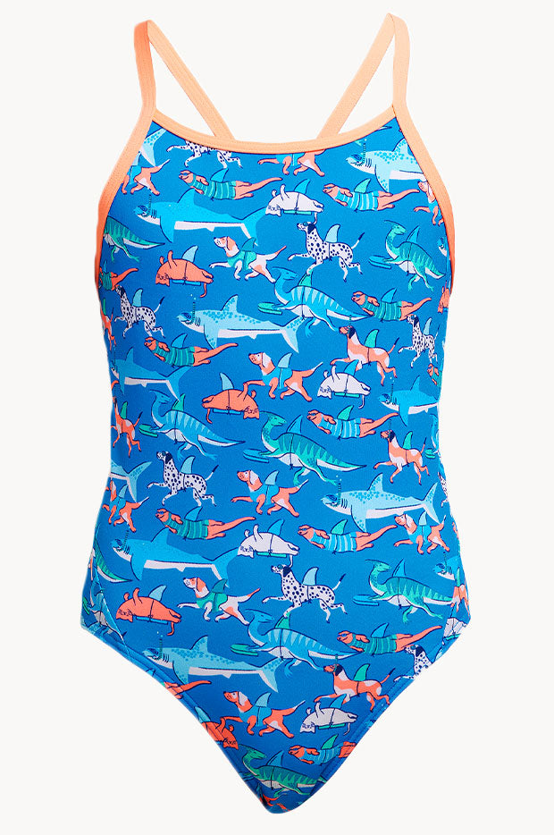 Girls Fin Swimming Diamond Back One Piece – Swimwear Galore