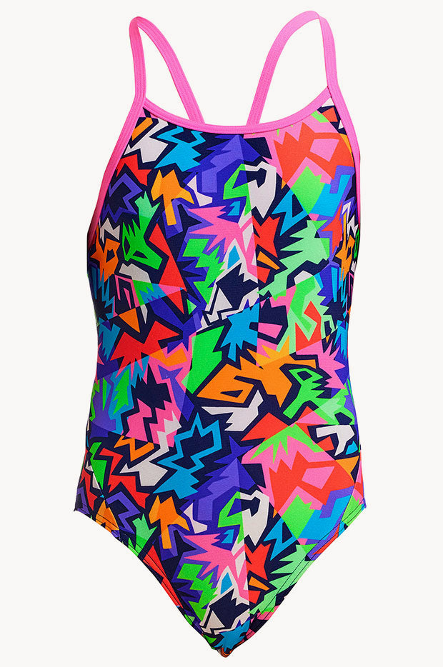 Funkita - Girls Sharp Edges Diamond Back One Piece - Multi | Swimwear ...