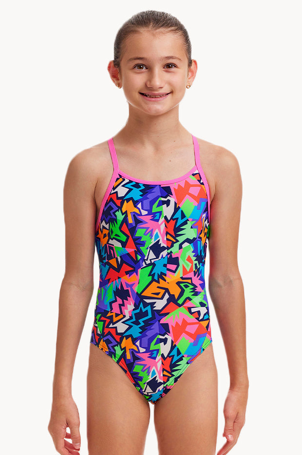 Funkita Girls Sharp Edges Diamond Back One Piece | Swimwear Galore AU