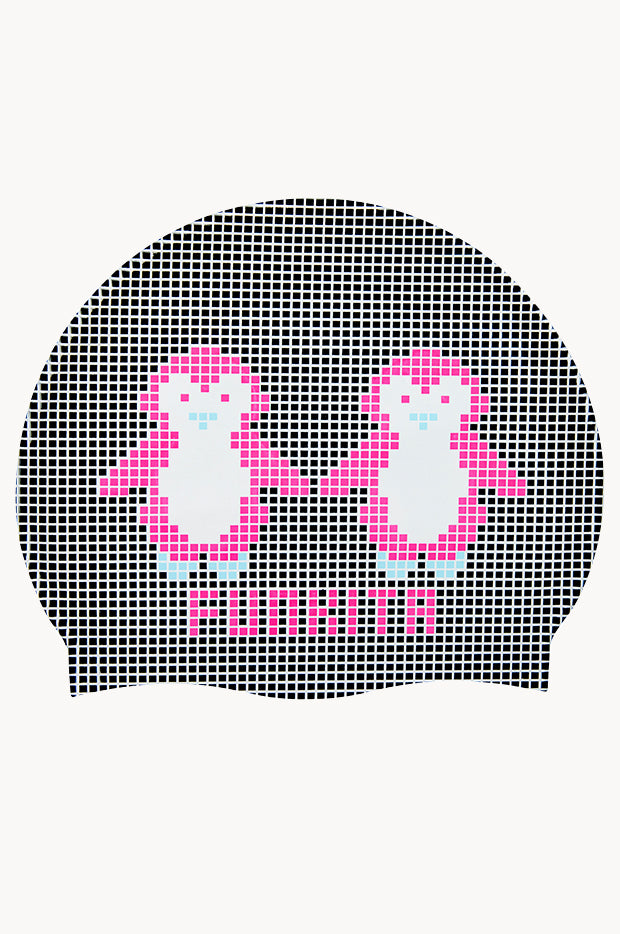 Funkita - Pen Guy Swim Cap - Black/Pink | Swimwear Galore AU