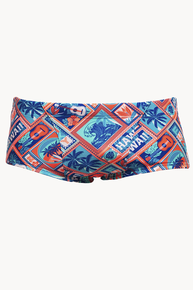 Funky Trunks - Mens Tiki Tango Trunk - Aqua/Orange | Swimwear Galore AU