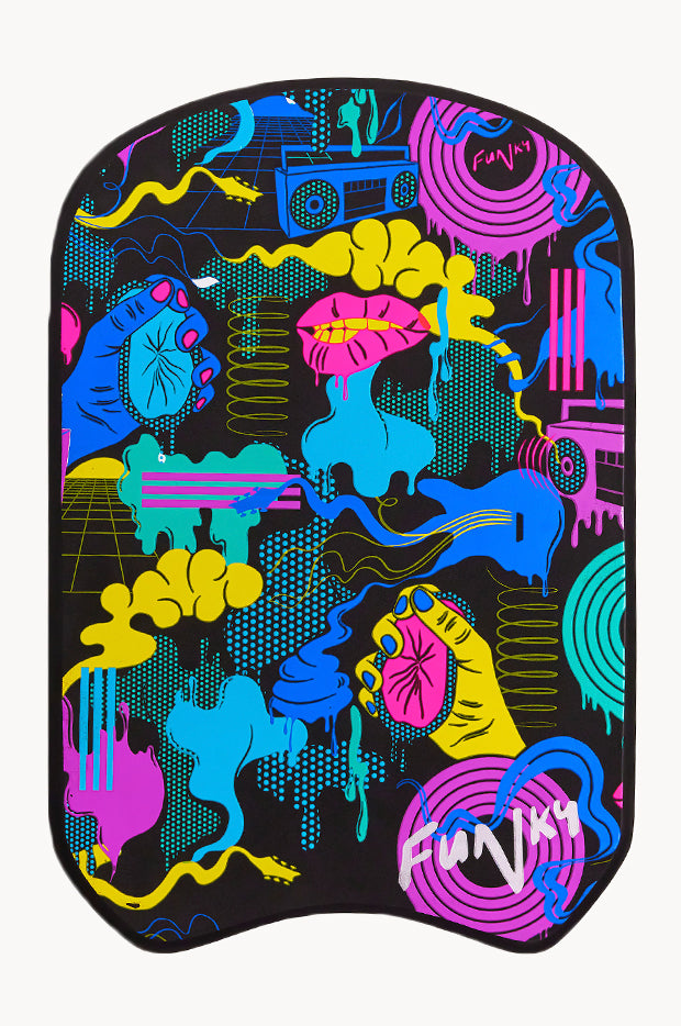 Funky Trunks - Poppy Long Kickboard - Black/Multi | Swimwear Galore AU