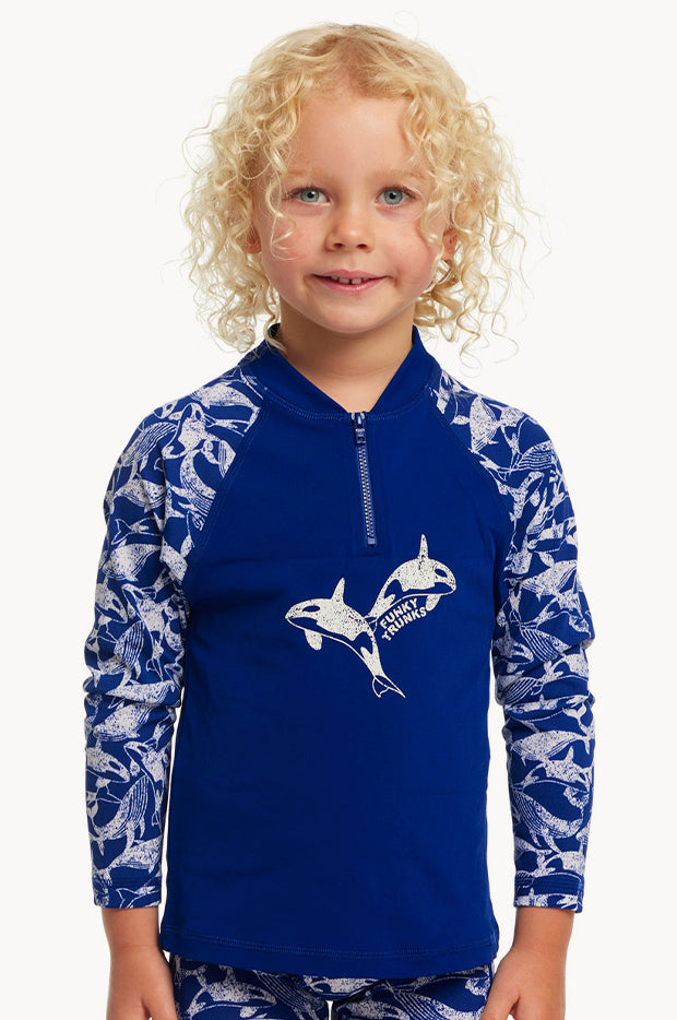Funky Trunks - Boys Beached Bro Suntop - Navy/White | Swimwear Galore AU