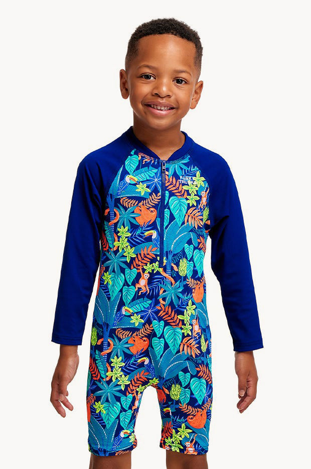Funky Trunks - Toddler Boys Slothed Sunsuit - Navy/Orange | Swimwear ...