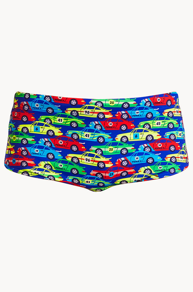 Funky Trunks Boys Car Stacker Trunk Blue/Multi | Swimwear Galore US