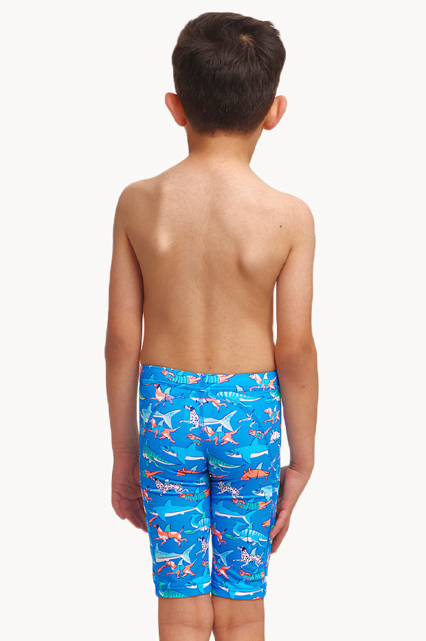 Funky Trunks Boys Fin Swimming Jammer Blue Multi Swimwear Galore Au