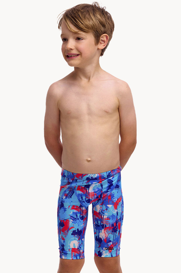 Funky Trunks - Boys Messy Messy Messy Jammer - Blue/Red | Swimwear ...