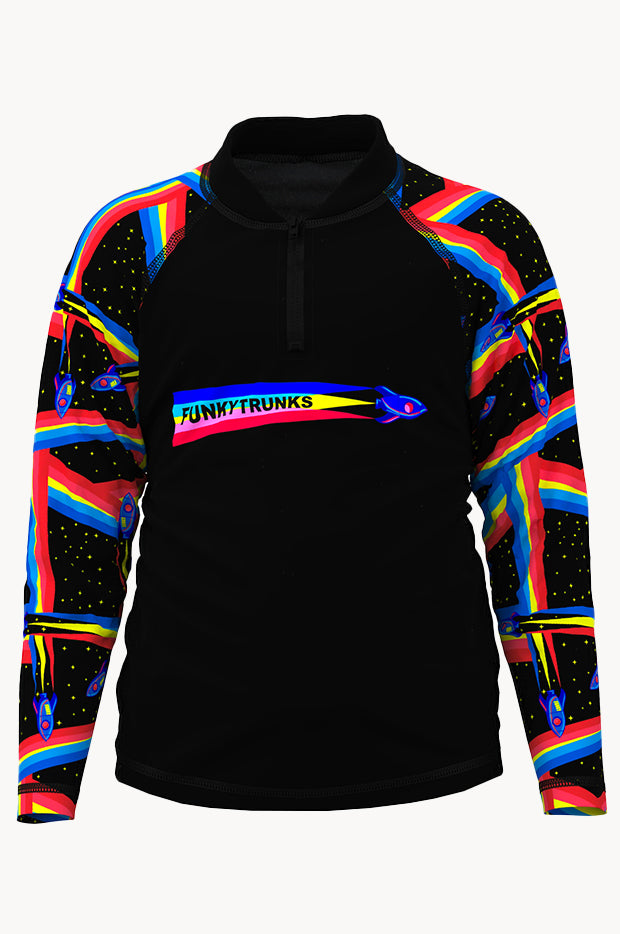 Funky Trunks - Boys Pocket Rocket Zippy Suntop - Black/Multi