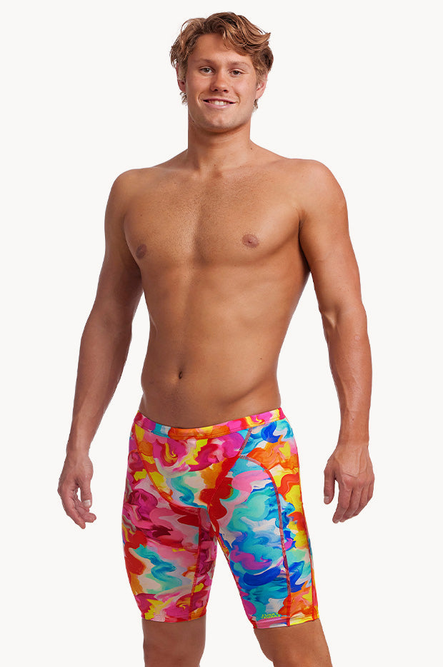 Funky Trunks - Mens Messy Monet Jammer - White/Multi | Swimwear Galore AU