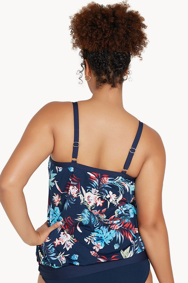 Genevieve - Botanica Blouson Tankini Separate - Navy/Multi | Swimwear ...