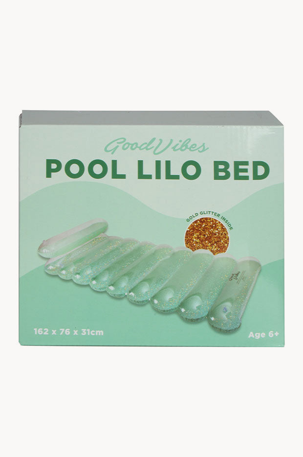 Good Vibes Inflatable Pool Lilo Bed Sage | Swimwear Galore AU