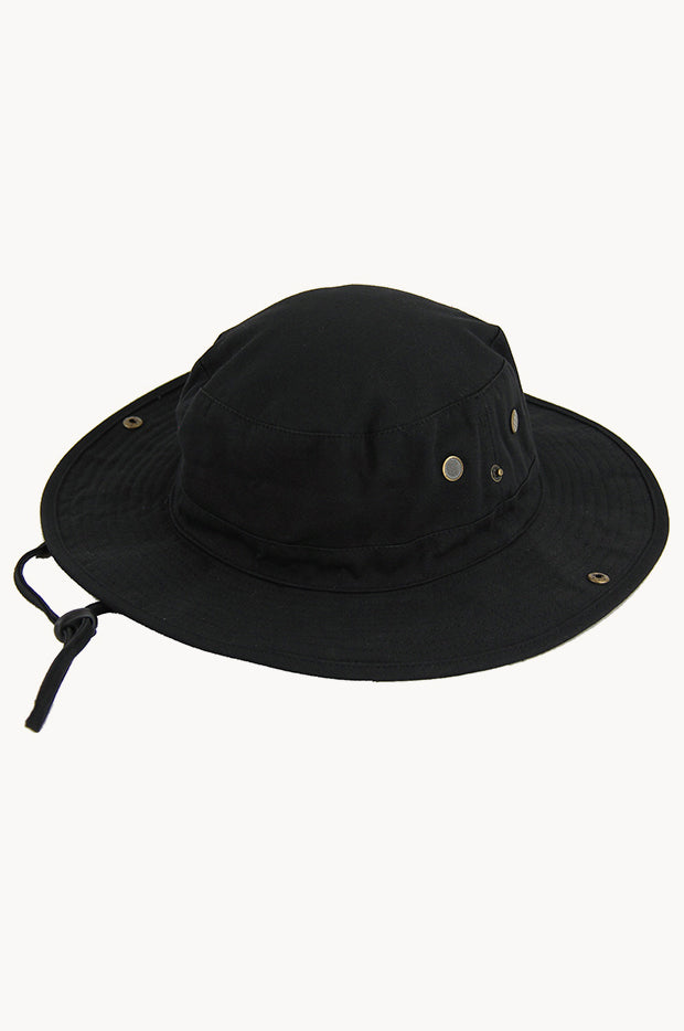 Gregory Ladner Mens Plain Chin Strap Hat Black | Swimwear Galore AU