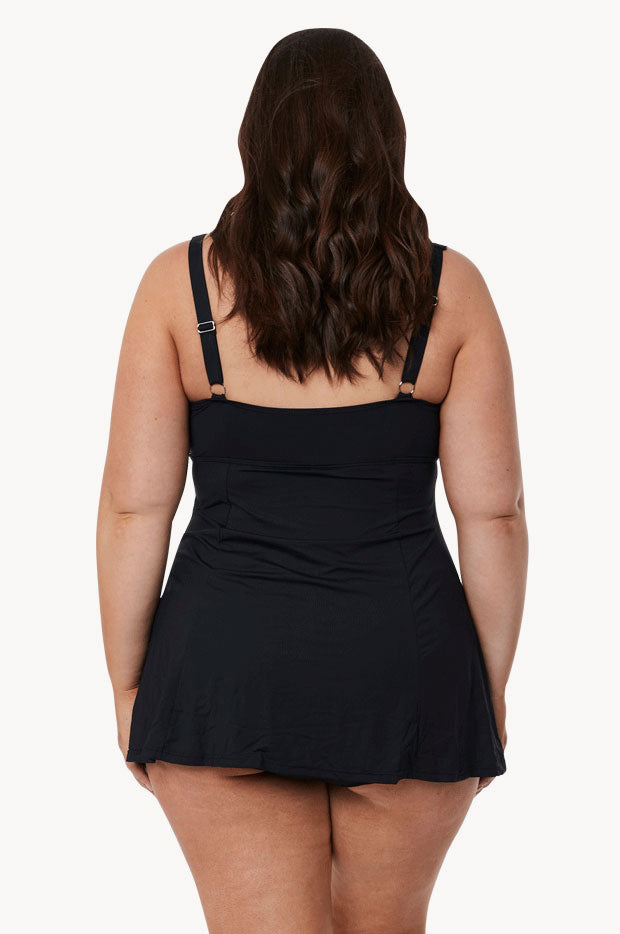 Jantzen - Ruffle Swim Dress - Black | Swimwear Galore AU