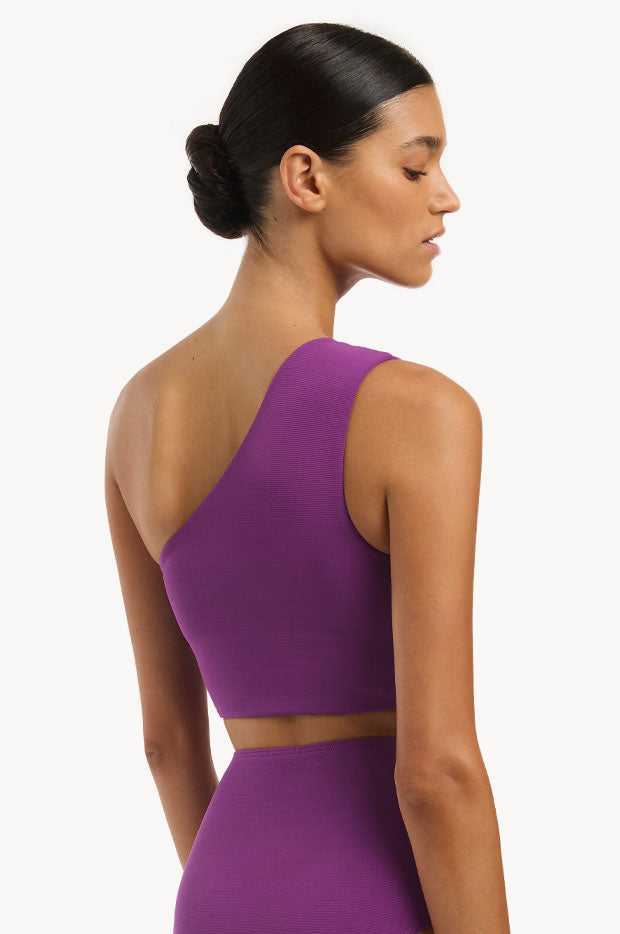 Jets - Isla Rib Wide Shoulder Top - Wine | Swimwear Galore AU