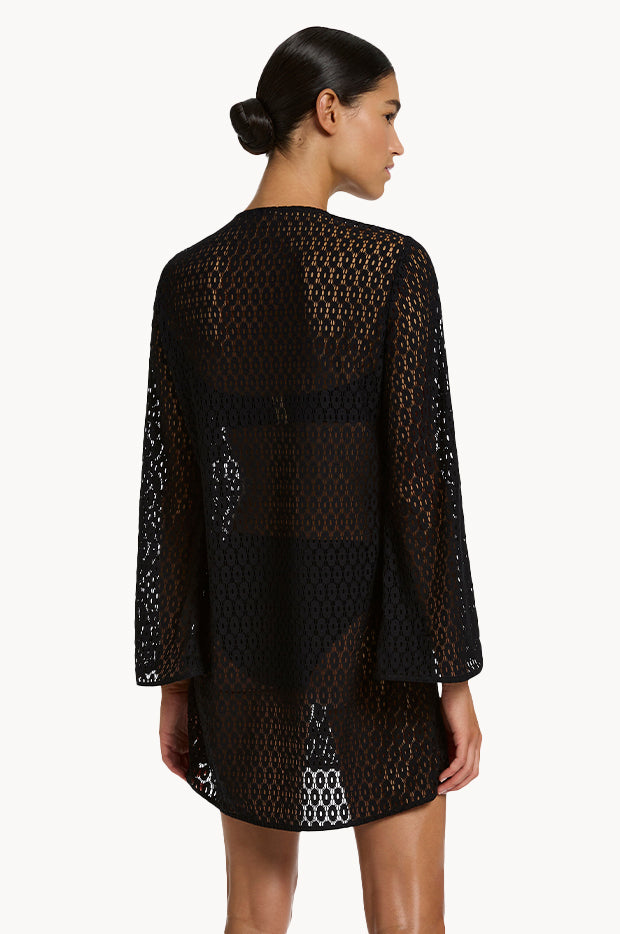 Jets Jetset Stretch Lace Kaftan Black | Swimwear Galore US