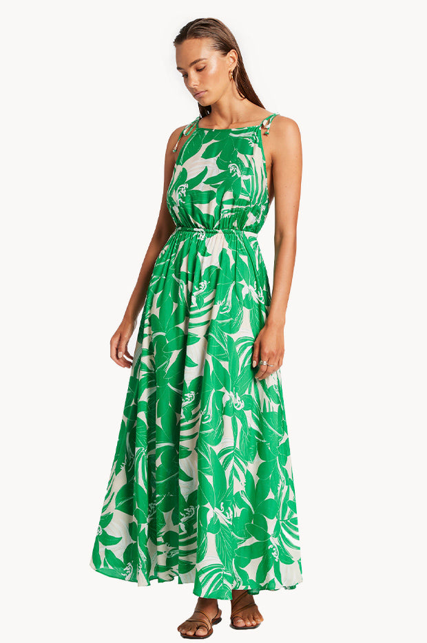 Jets - Floreale Backless Maxi Dress - Green | Swimwear Galore AU