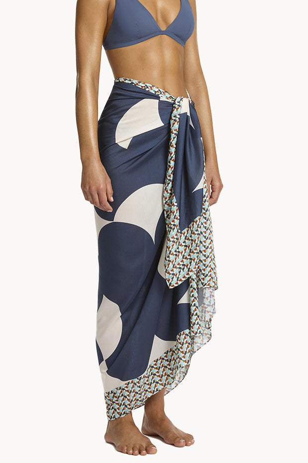 Jets - Acacia Long Sarong - Steel Blue | Swimwear Galore AU