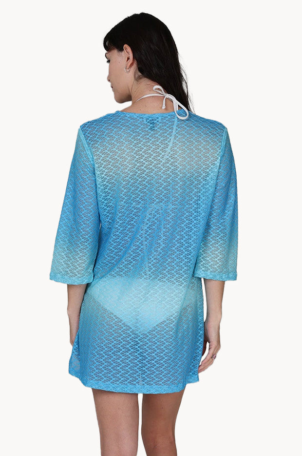 J.valdi - Escala Ombre V Neck Tunic - Blue/Aqua | Swimwear Galore AU