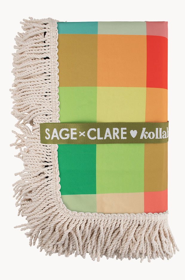 Kollab - Aida Fringed Picnic Mat - Multi | Swimwear Galore AU
