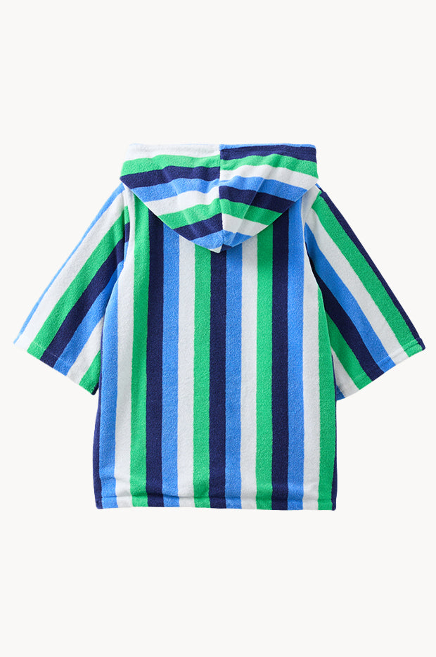 Milky - Boys Stripe Terry Towel Cover Up - Green/Blue | Swimwear Galore US