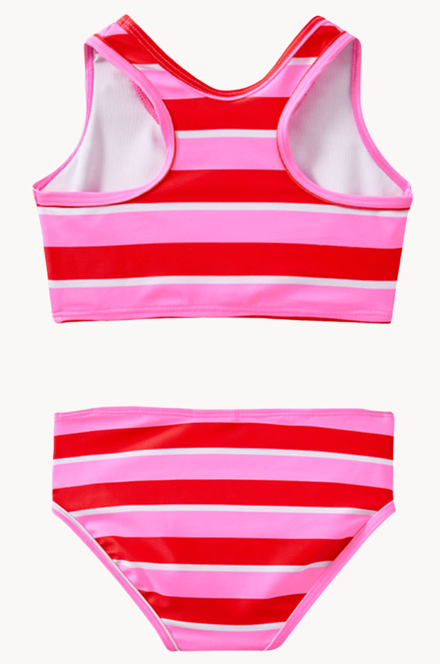 Milky - Girls Candy Stripe Crop Set - Red/Pink | Swimwear Galore AU