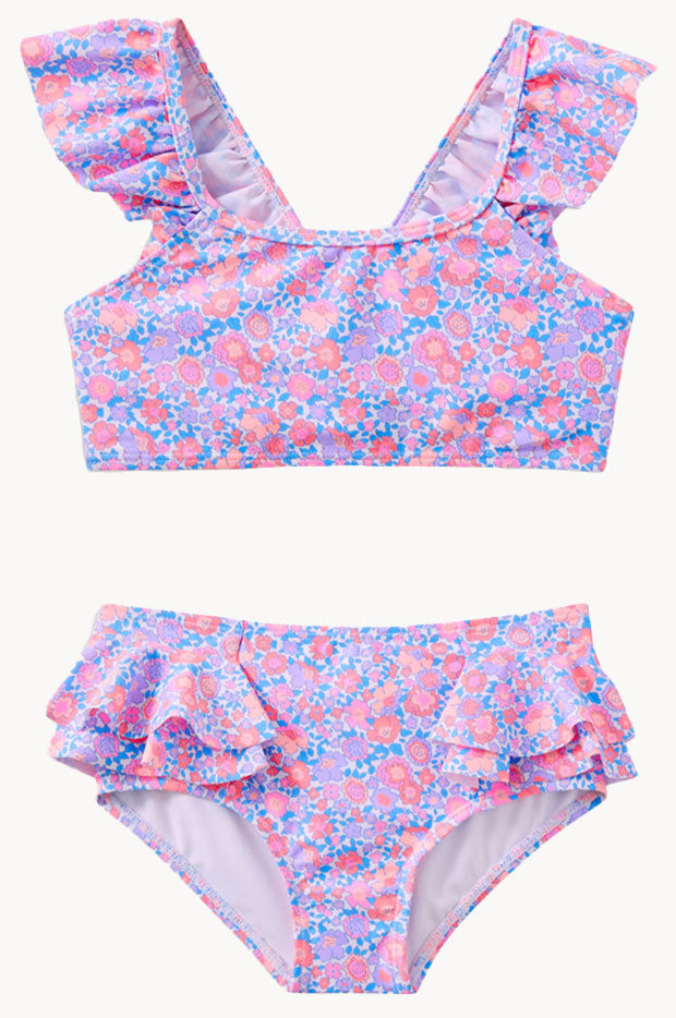 Milky - Girls Pretty Posy Crop Set - Pink/Blue | Swimwear Galore AU