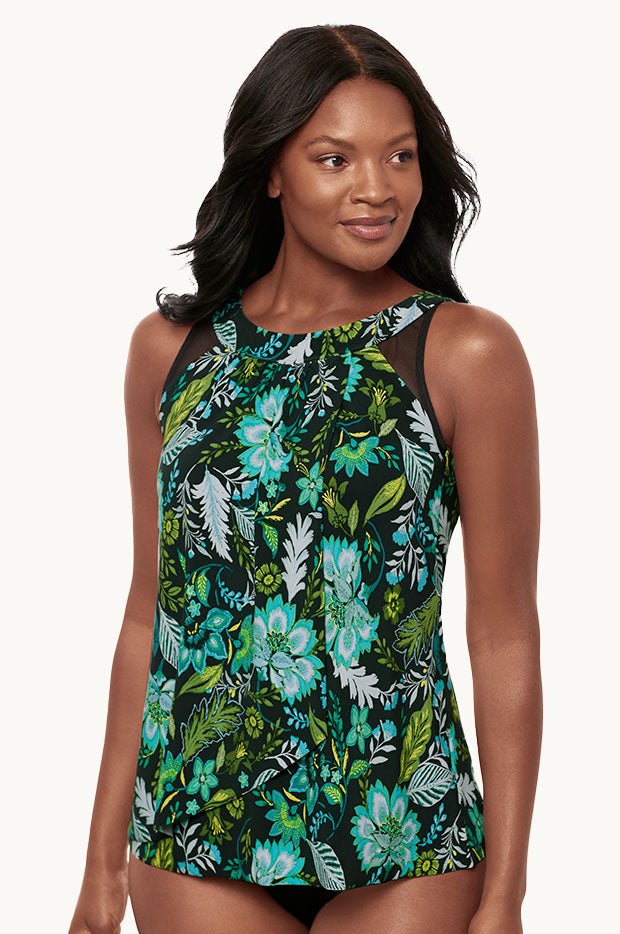 Miraclesuit - Florica Ursula Tankini Separate - Black/Green | Swimwear ...