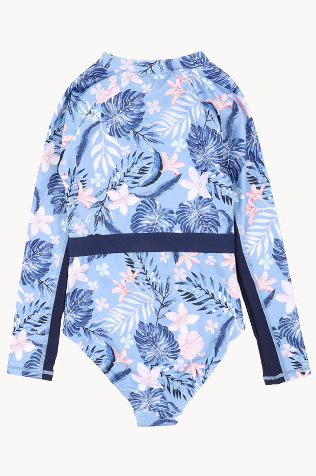 Minihaha - Girls Skyler Sunsuit - Blue/Coral | Swimwear Galore AU