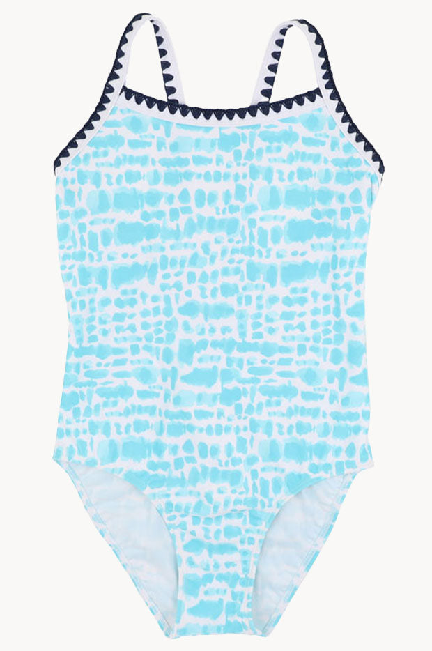 Minihaha - Teen Girls Koa Print One Piece - Aqua | Swimwear Galore US