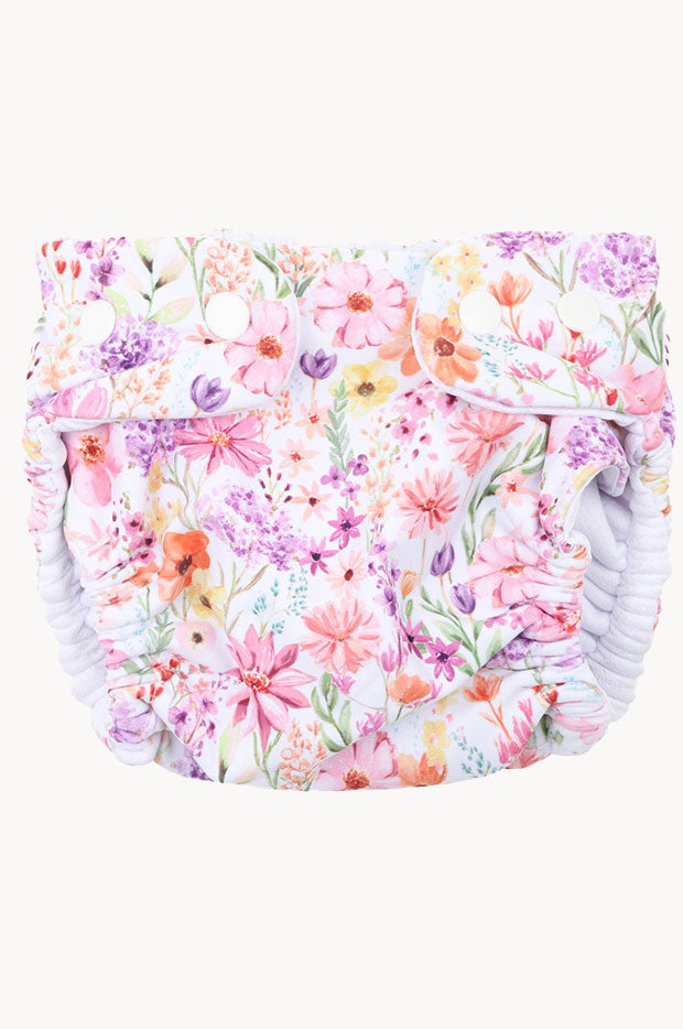 Minihaha - Girls Nadia Aqua Nappy - White/Multi | Swimwear Galore AU