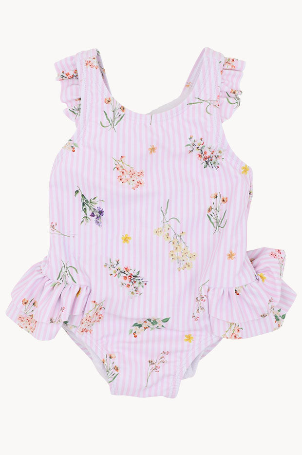 Minihaha - Girls Myra Frill One Piece - Pink/Multi | Swimwear Galore AU