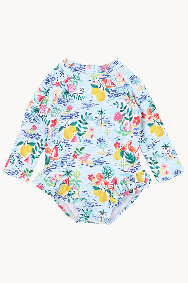 Minihaha - Baby Girls Addison Sunsuit - Blue/Multi | Swimwear Galore US