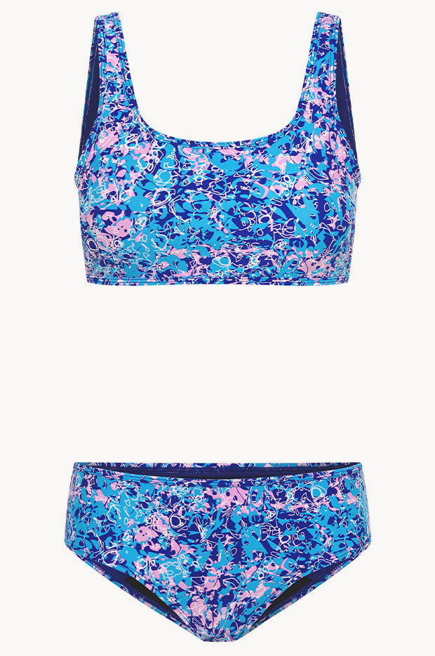 Modibodi - Girls Blue Tropic Crop Set - Blue | Swimwear Galore AU