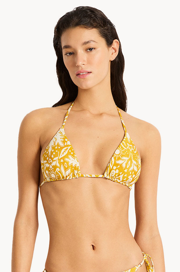 Monte & Lou - Desert Gold Reversible Slide Tri - Gold | Swimwear Galore AU