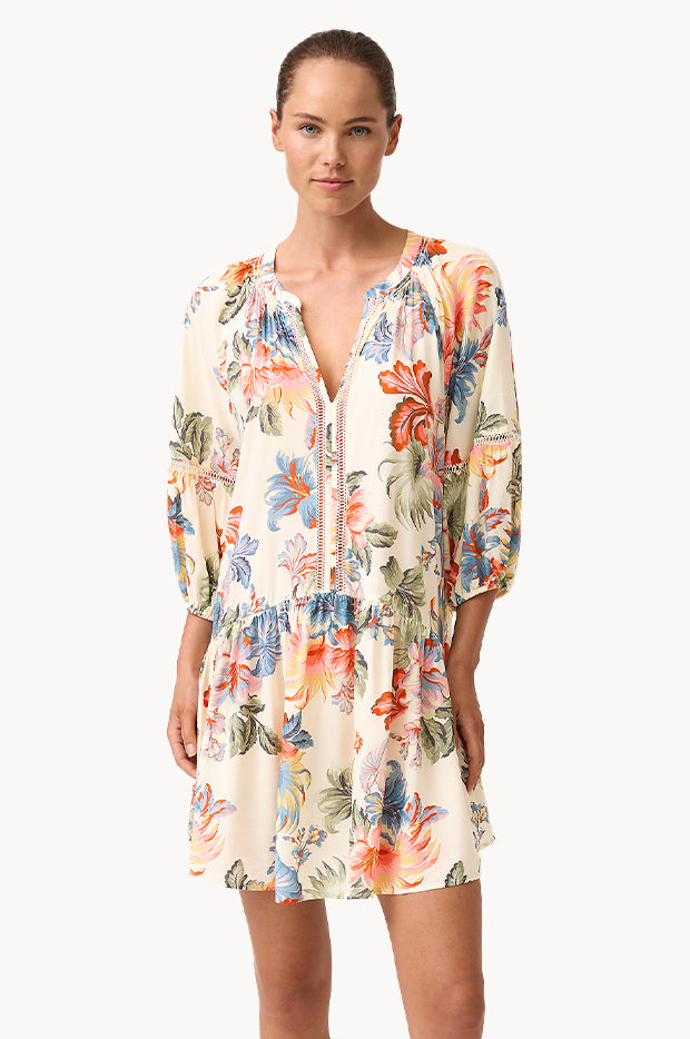 Monte & Lou - Marisol Mini Dress - White/Multi | Swimwear Galore US