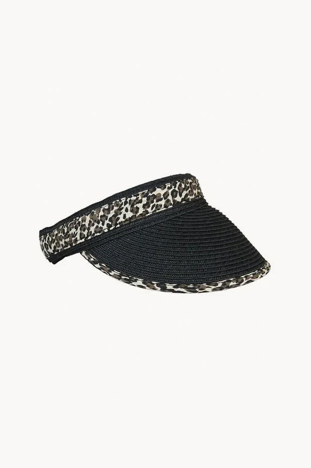Morgan & Taylor - Morgan & Taylor Leopard Bind Visor - Black