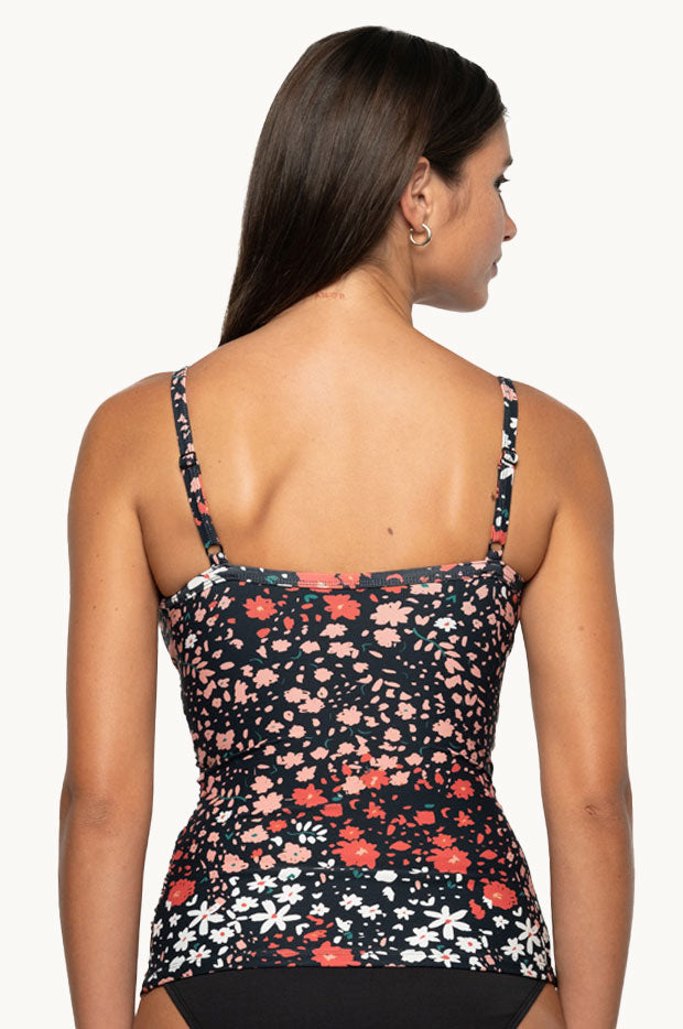 Nip Tuck - Fleur Fiesta Kate Tankini Separate - Black | Swimwear Galore US