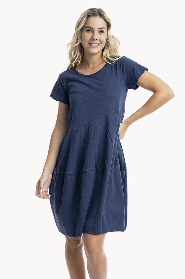 Orientique - Essentials Knit Bubble Dress - Navy | Swimwear Galore AU