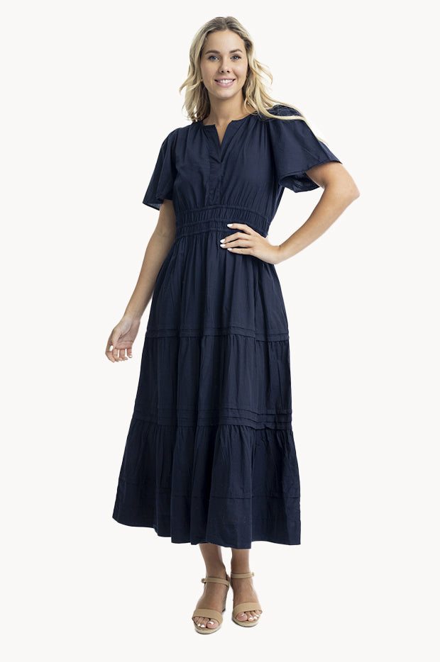Orientique - Essentials Poplin Maxi Dress - Navy | Swimwear Galore AU