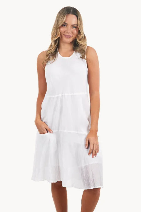 Orientique - Essentials Sleeveless Pocket Dress - White | Swimwear ...