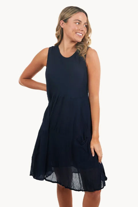 Orientique - Essentials Sleeveless Pocket Dress - Navy | Swimwear Galore AU