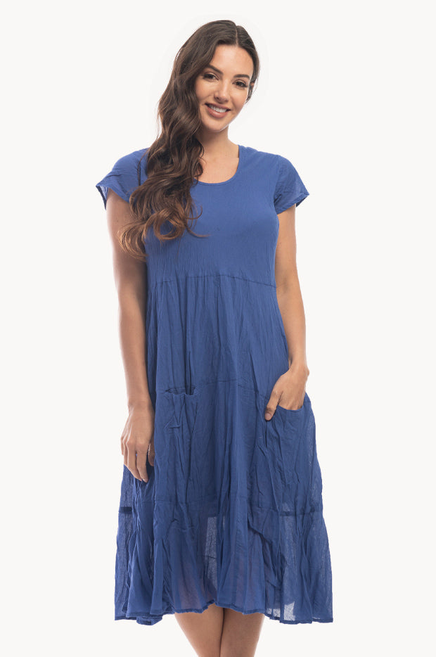 Orientique - Essentials Short Sleeve Pocket Dress - Navy | Swimwear ...