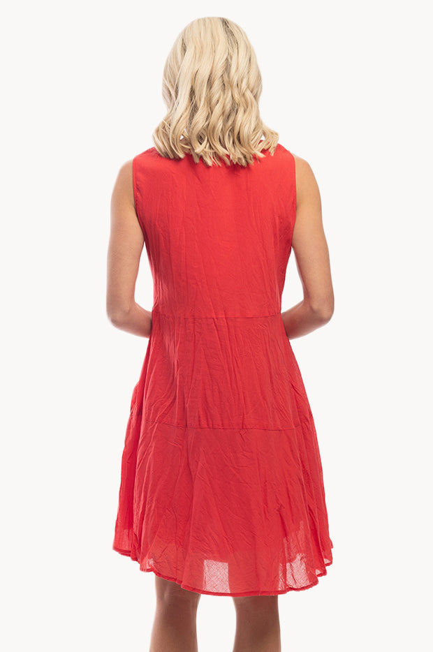 Orientique - Essentials Cotton Short Dress - Red | Swimwear Galore AU