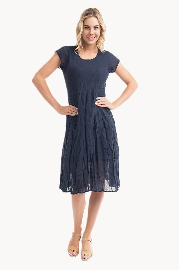 Orientique - Essentials Cotton Pocket Dress - Navy | Swimwear Galore AU