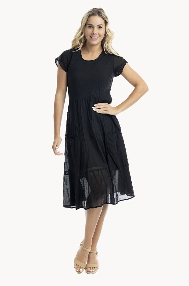 Orientique - Essentials Cotton Gauze Bias Dress - Black | Swimwear ...
