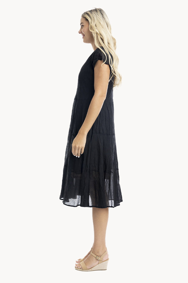 Orientique - Essentials Cotton Gauze Bias Dress - Black | Swimwear ...