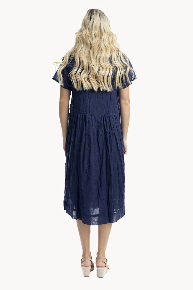 Orientique - Essentials Cotton Gauze Peak Dress - Navy | Swimwear Galore AU