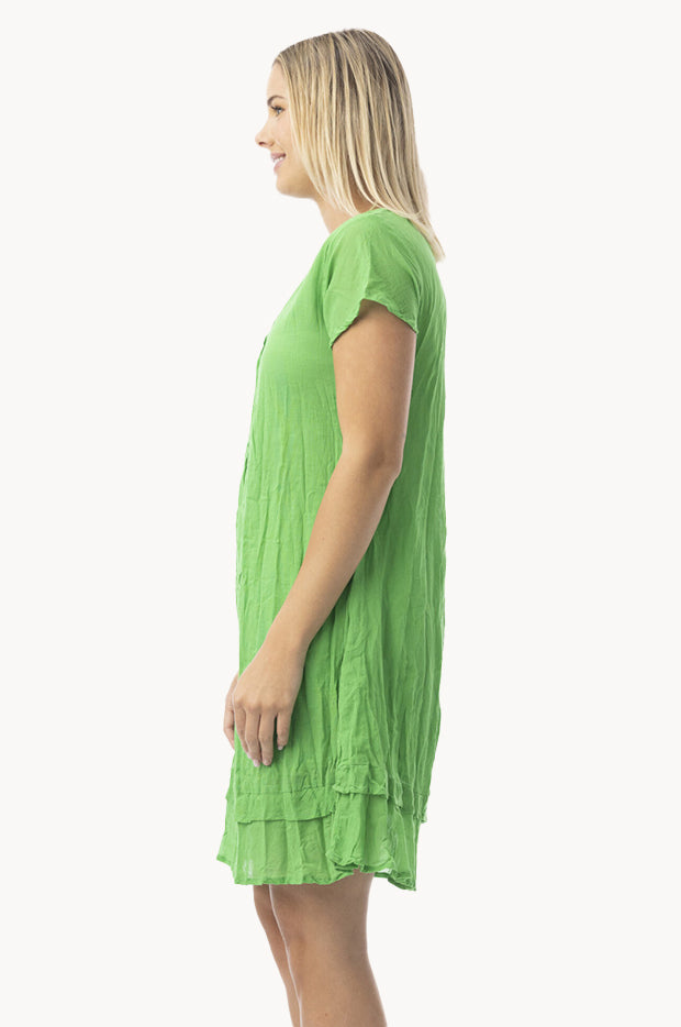 Orientique - Essentials Gauze Frill Hem Dress - Green | Swimwear Galore AU