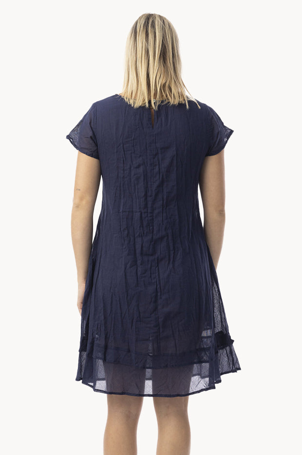 Orientique - Essentials Gauze Frill Hem Dress - Navy | Swimwear Galore AU